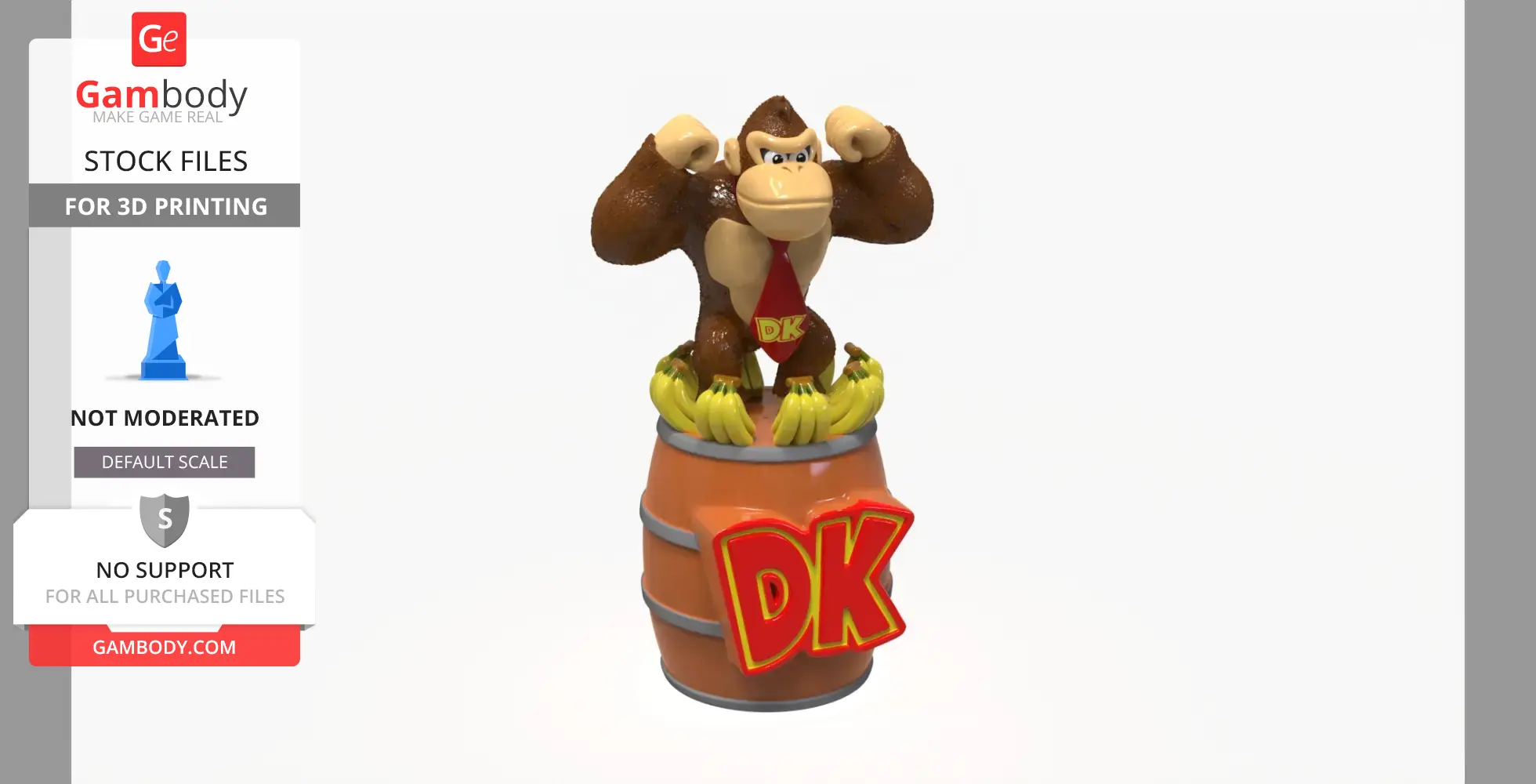 Donkey Kong on Banana Barrel - STL Model | Gambody Stock