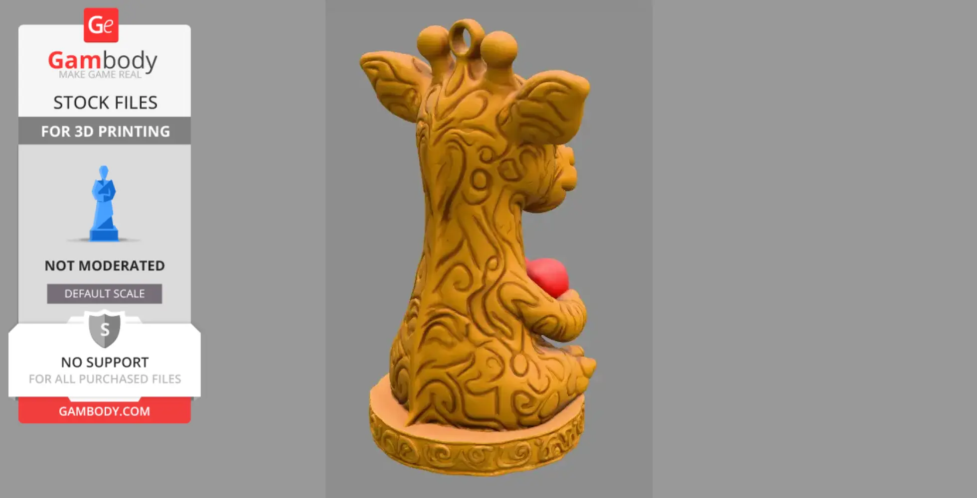 Giraffe with Heart - STL files for 3D Printing | Gambody Stock