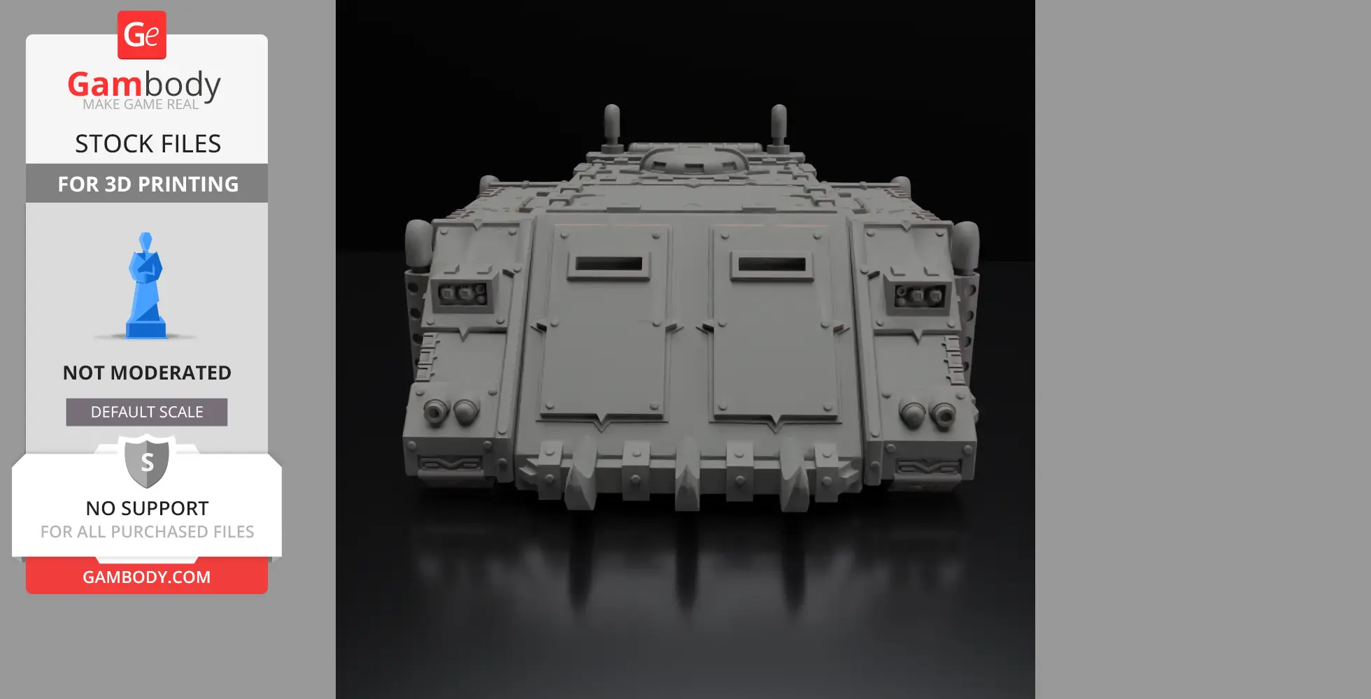 Rhino transport Tank - STL files for 3D Printing | Gambody Stock