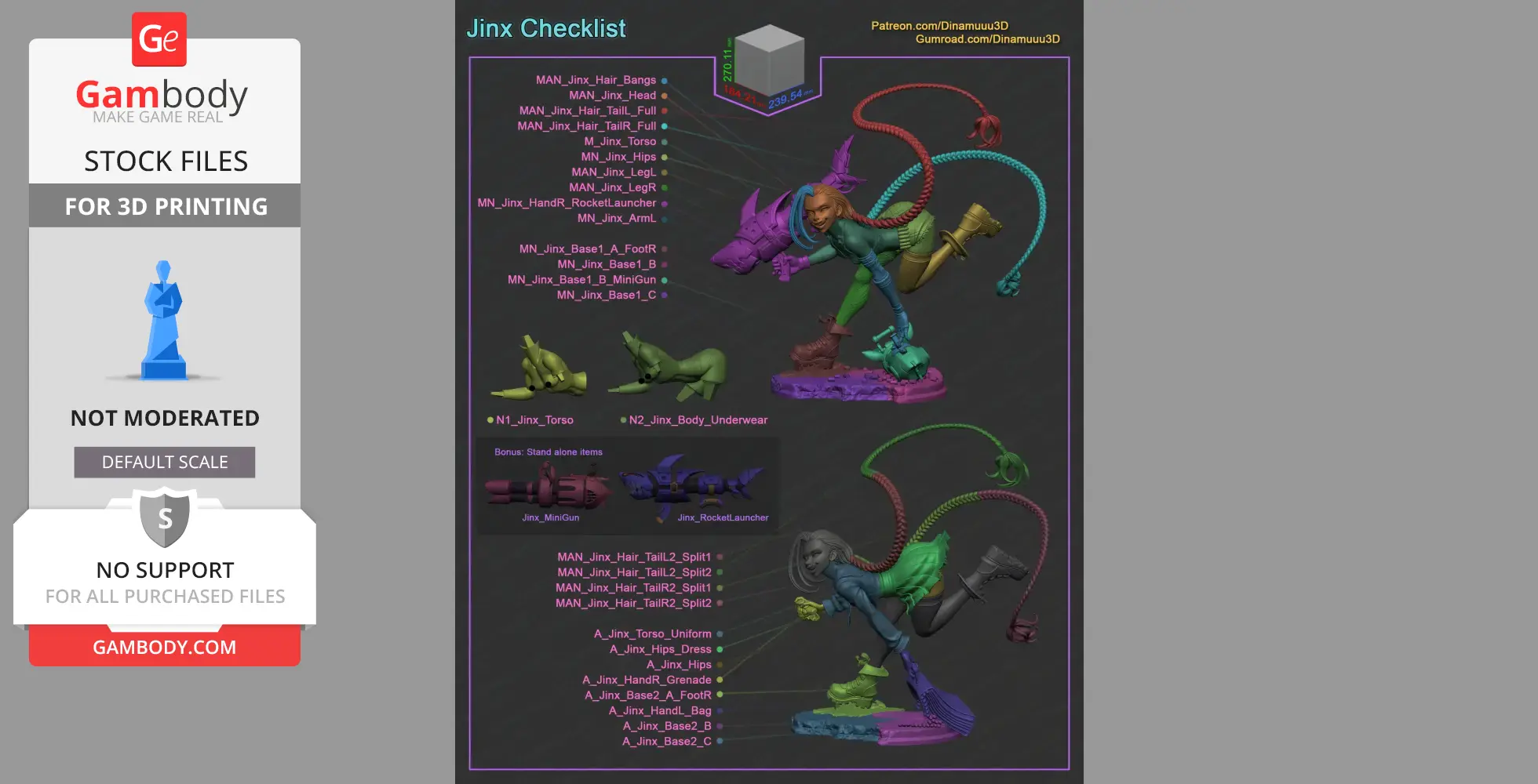 Jinx from League of Legends 3D Print Files STLs - STL files for 3D ...