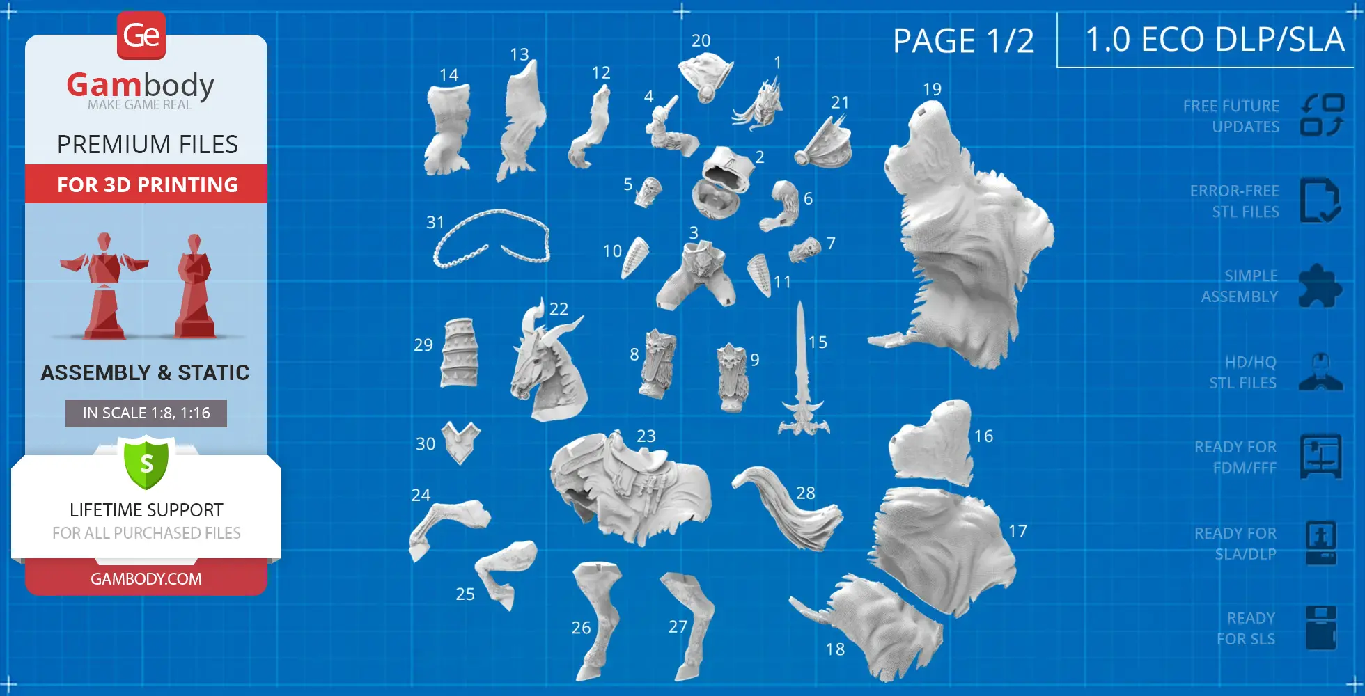 Lich King on Invincible Horse - WoW 3D Models | Gambody