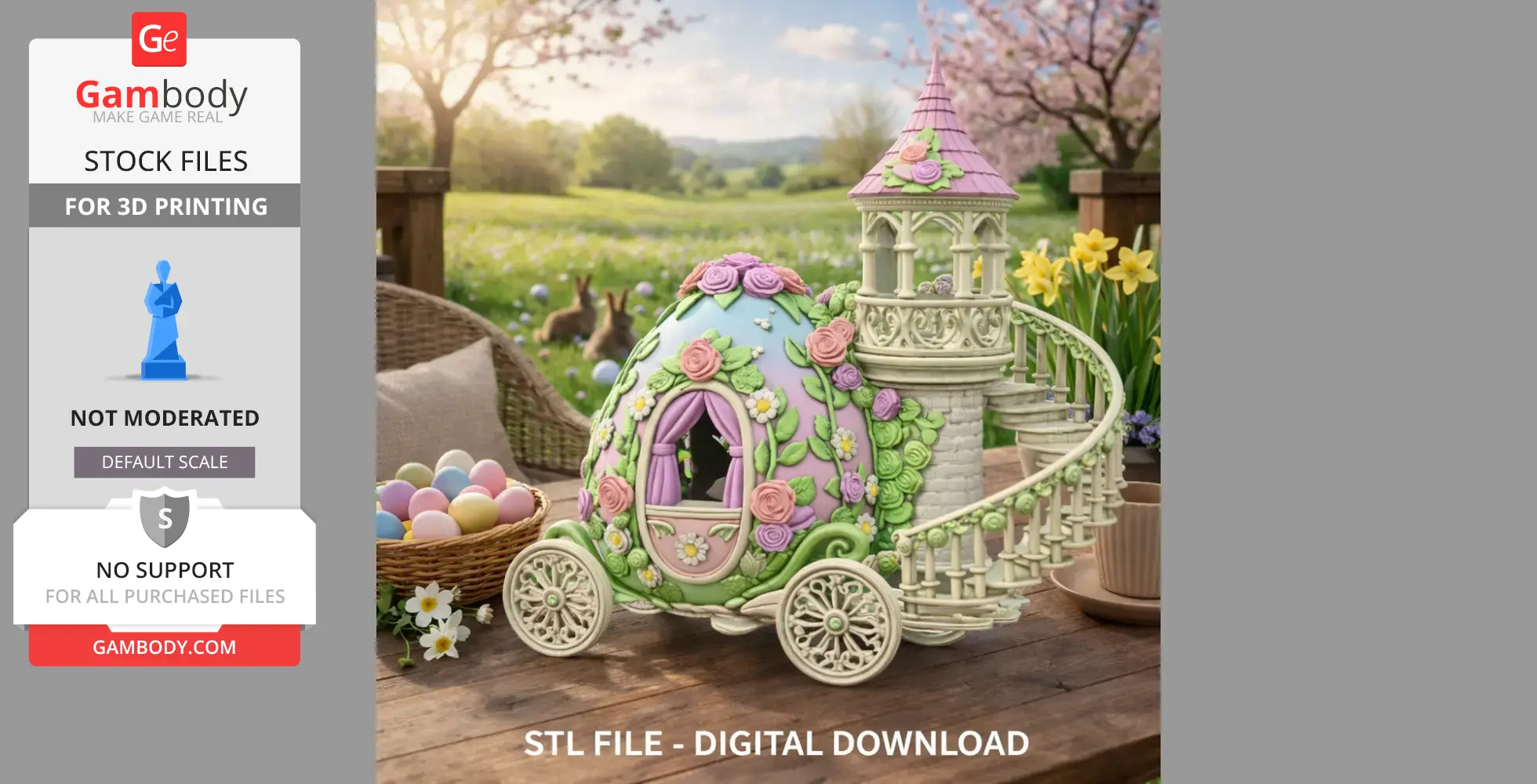 Floral Fantasy Egg Tower Carriage – STL File 3D Printable - STL files ...