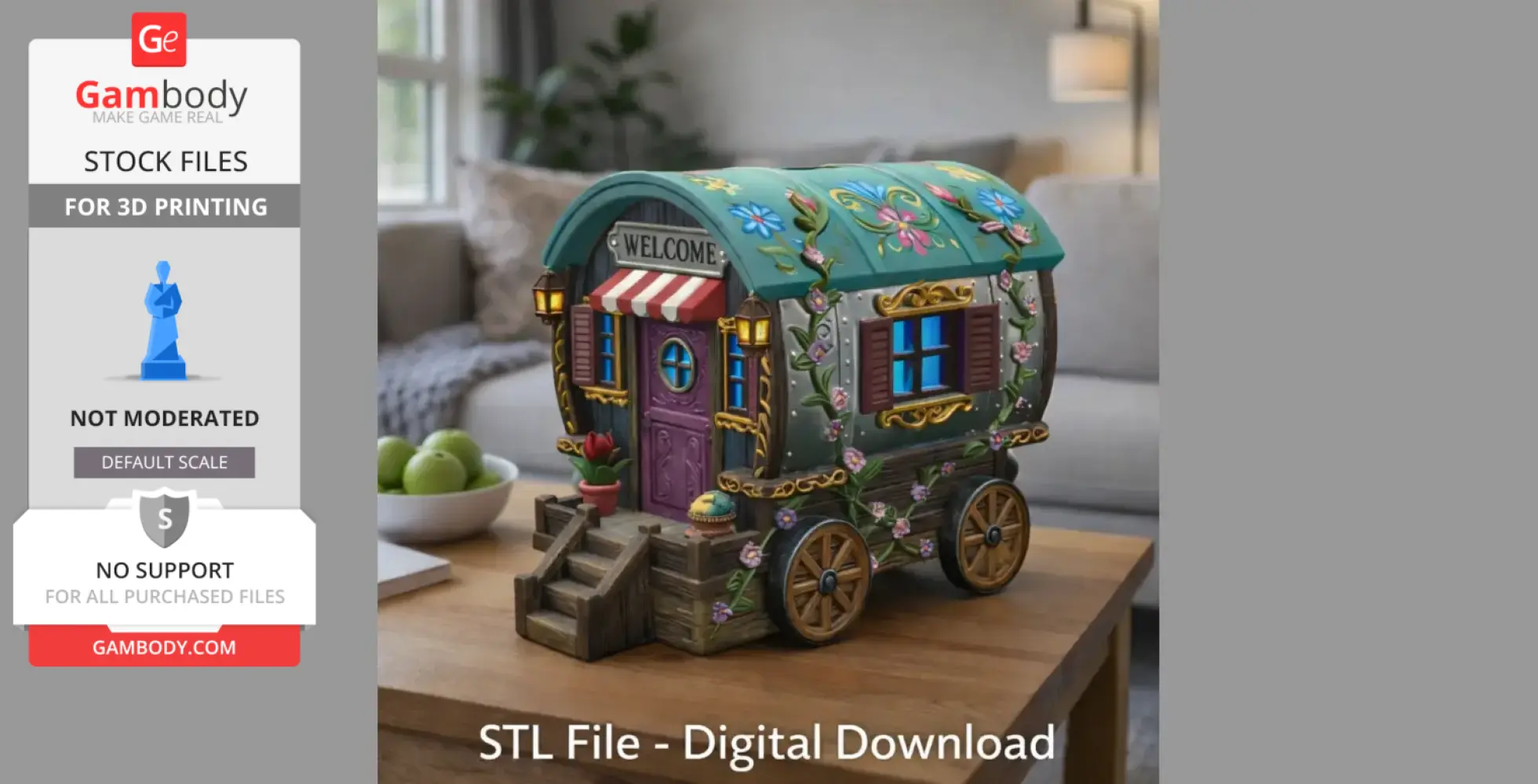 Enchanted Gypsy Wagon Cottage STL File 3D Print - STL files for 3D ...