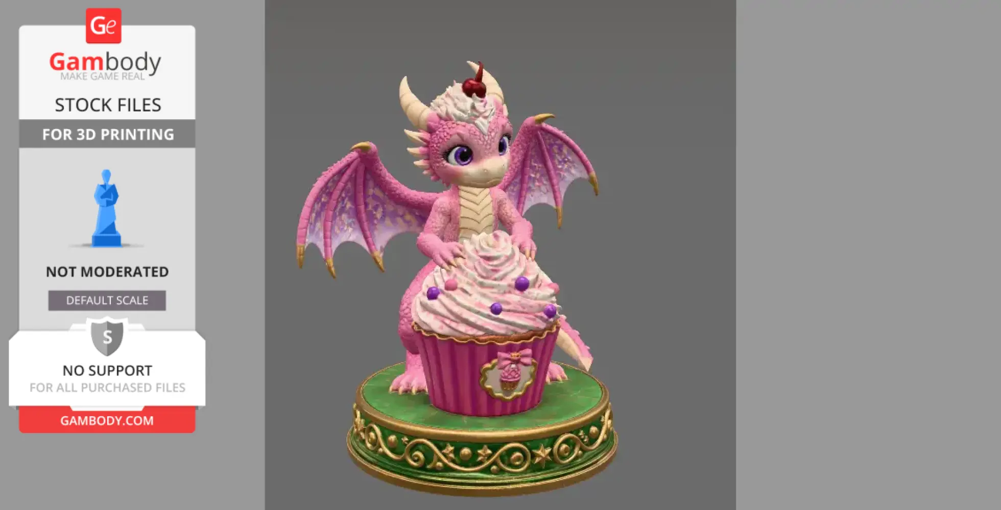 Cute Fantasy Dessert Dragon STL for 3D Printing - STL files for 3D ...