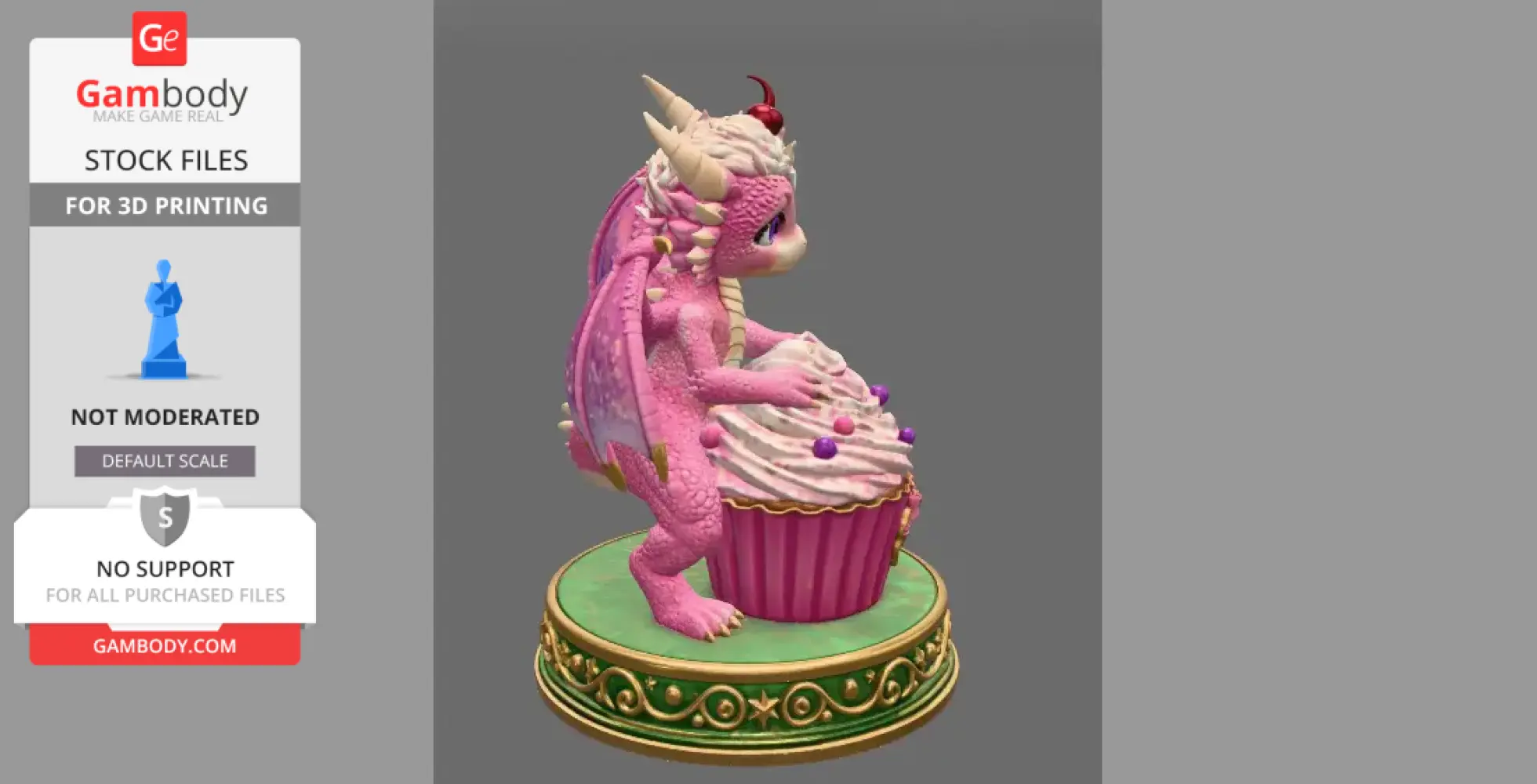 Cute Fantasy Dessert Dragon STL for 3D Printing - STL files for 3D ...