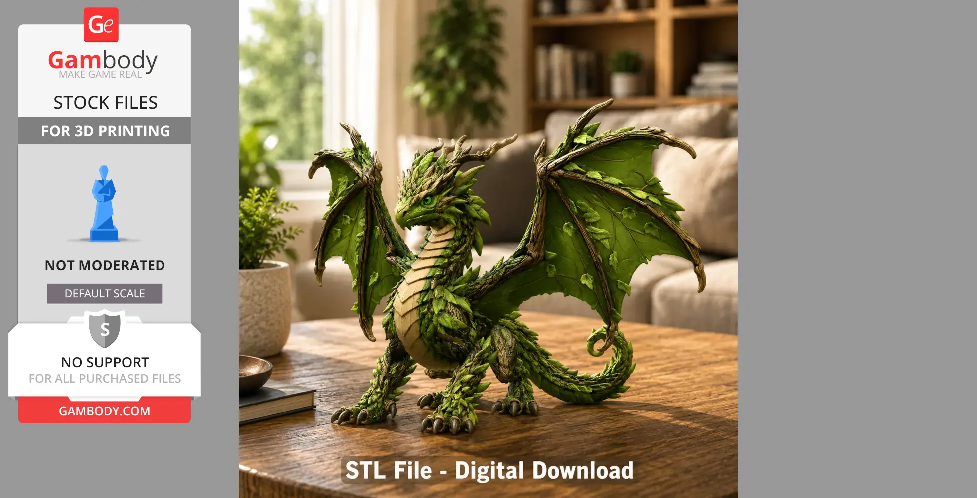 Woodland Guardian Dragon STL File for 3D Print - STL files for 3D ...